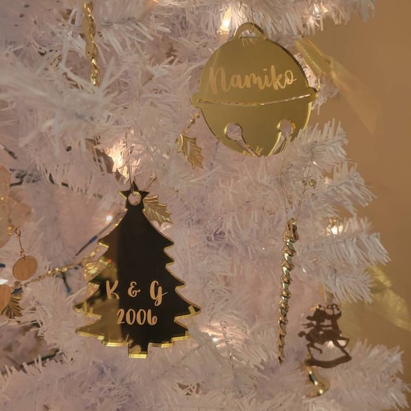 Personalized Name Ornament Sleigh Bell | Custom Gift Tag | Christmas ...