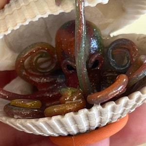 Red and Gold Multichrome Polymer Clay Display Octopus - Etsy