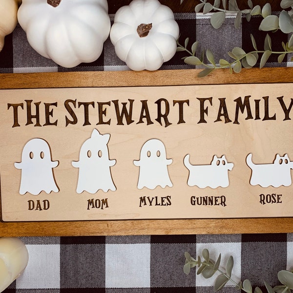 Halloween Family Sign Svg, Ghost Family Sign Svg, Halloween Svg, Ghost ...