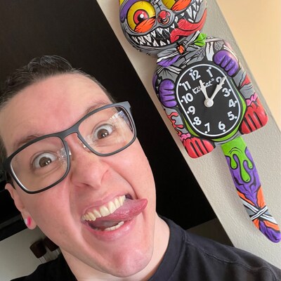 Kit-cat Klock© Custom Clock Original Art Custom Painted Zombie Kitty ...