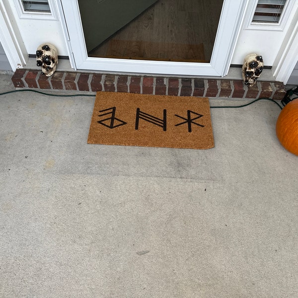 Rune Symbol Doormat Love, Family Protection and Happiness House Warming ...