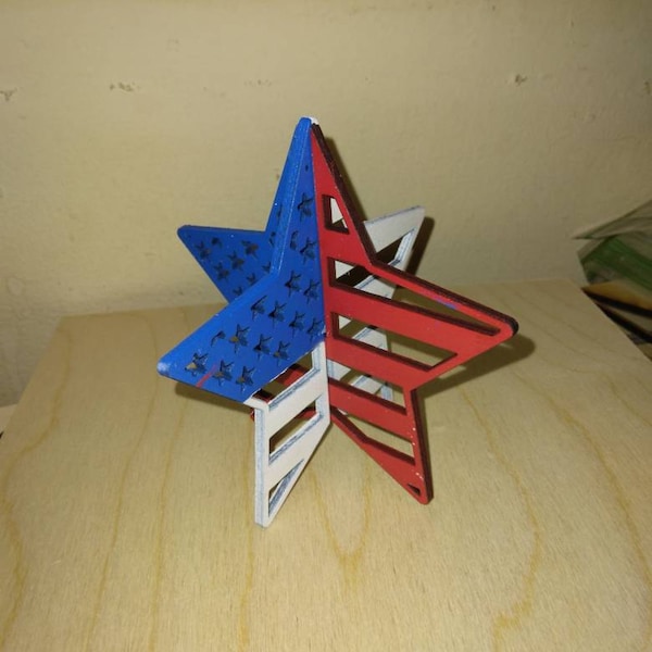 1/8" 3D Standing Stars -set of 5 Patriotic Stars and Stripes for Mantle ...