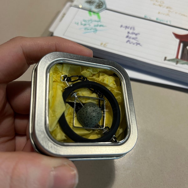 Fidget Pendant Black Spinning Stone Long Chain Necklace Anti Anxiety ...