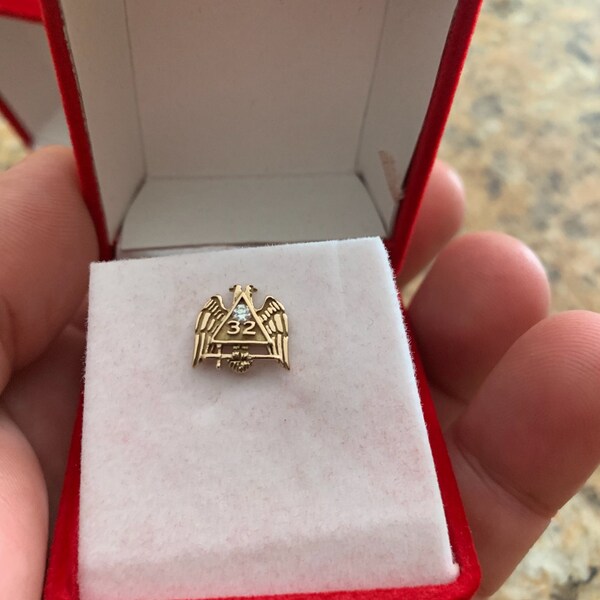 Scottish Rite 32nd Degree Lapel Pin With Real Diamond - Etsy