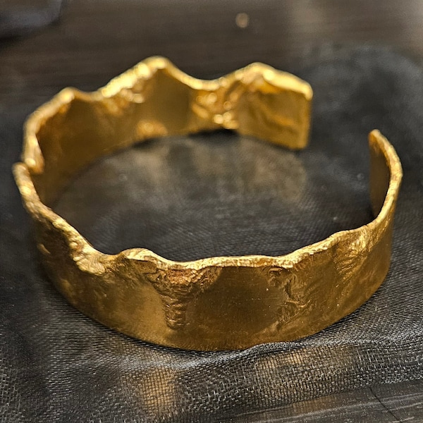 Gold Chunky Bracelet, Thick Cuff Bracelet Gold, Extra Large Bracelet ...