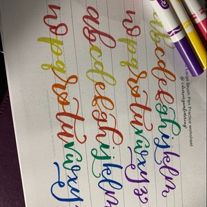 ABC Monoline Bouncy Practice Sheet Printable carmen Yan Lettering - Etsy