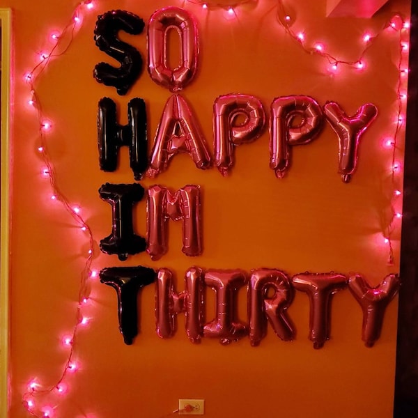So Happy Im Thirty Balloons, I'm Thirty, 30th Birthday Balloons, 30th ...