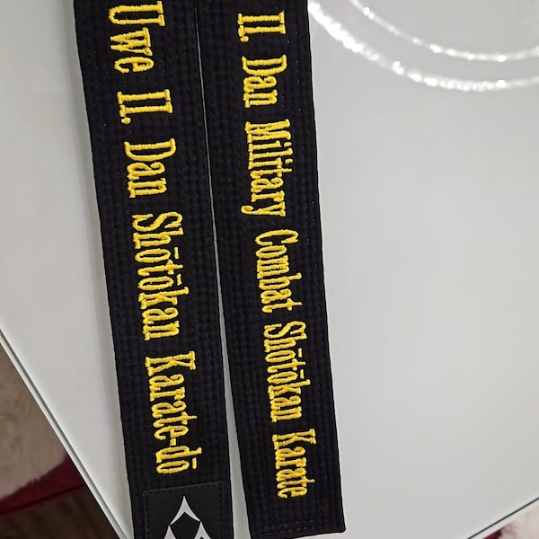 Zhong Yuan Custom Embroidery Belt for Martial Arts, Taekwondo, Karate/moodukkwan/black Belt ...