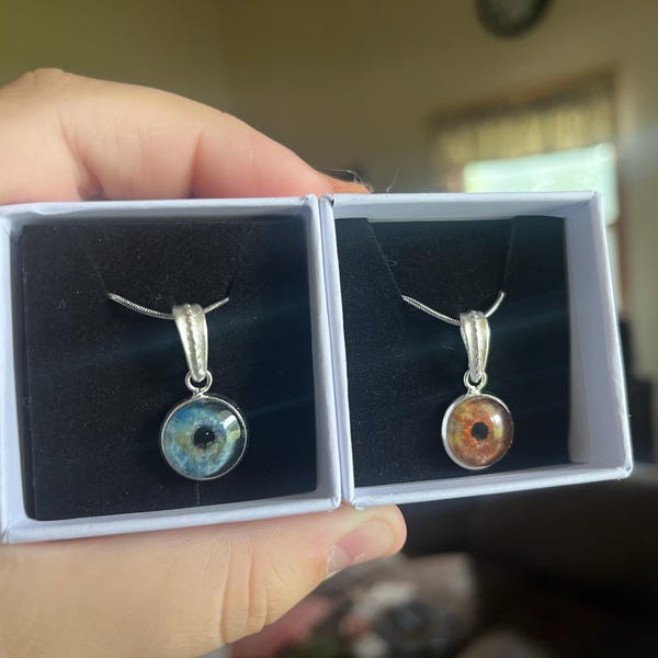 Custom Hand Painted Eye Pendant Necklace - Etsy