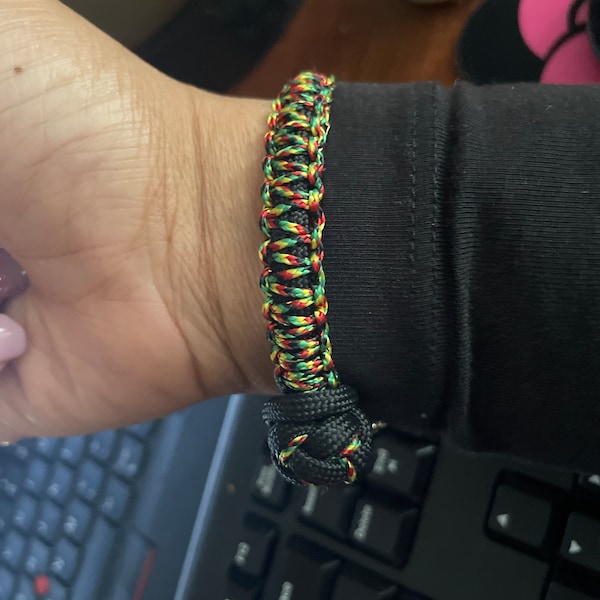 Adjustable Rasta Sliding Knot Bracelet Rasta 3 Colour Adjustable ...