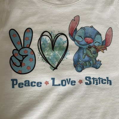 Peace Love Stitch, PNG 300dpi, Digital File, Watercolor, Instant ...