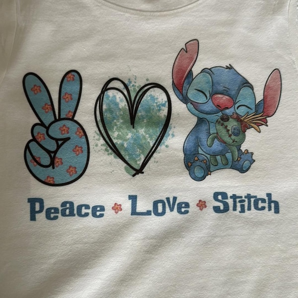 Peace Love Stitch, PNG 300dpi, Digital File, Watercolor, Instant ...