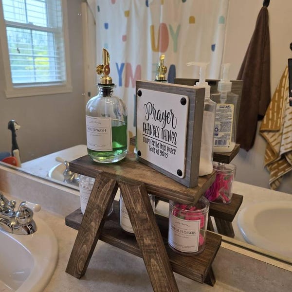 Tiered Tray Ladder, Mini Ladder Riser, Mini Ladder Shelf, Farmhouse ...