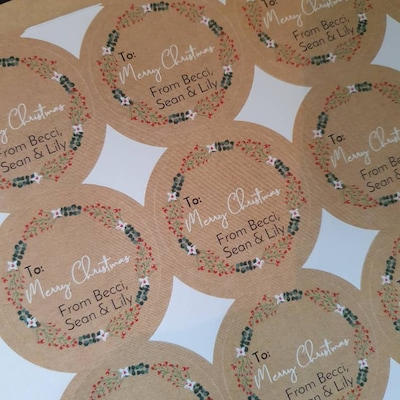 24 Personalised Christmas Labels / Stickers / Gift Labels / - Etsy UK