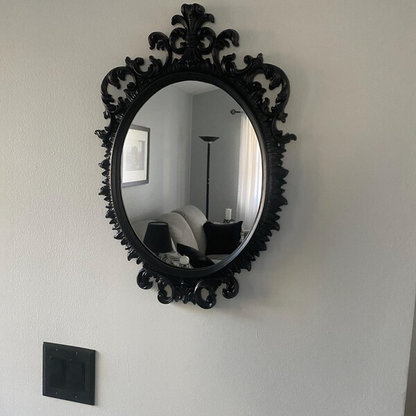 Dark Cottagecore Mirror, Rose Garden, Princess Mirror, Large Black ...