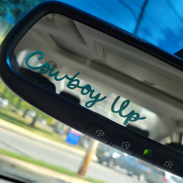 Cowboy up Rear View Mirror Decal - Rear View Mirror Sticker ...
