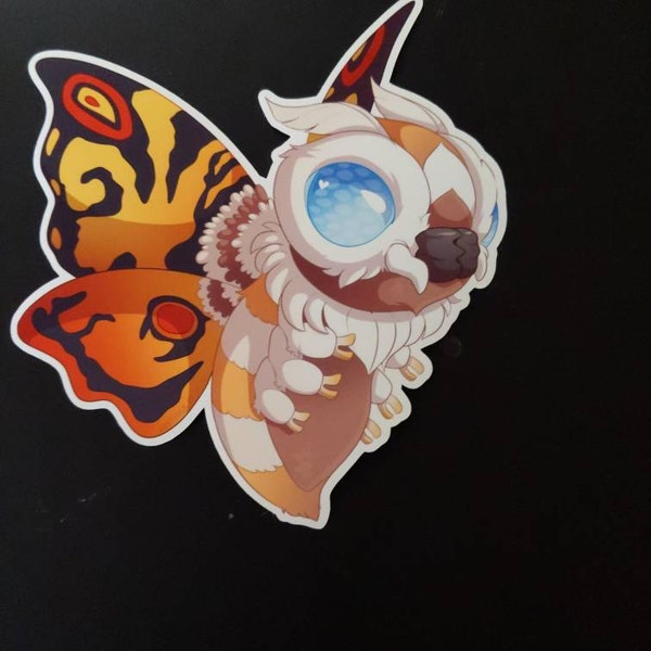 Classic Mothra Chibi Vinyl Monster Sticker ~ Kawaii Kaiju Laptop Decal ...