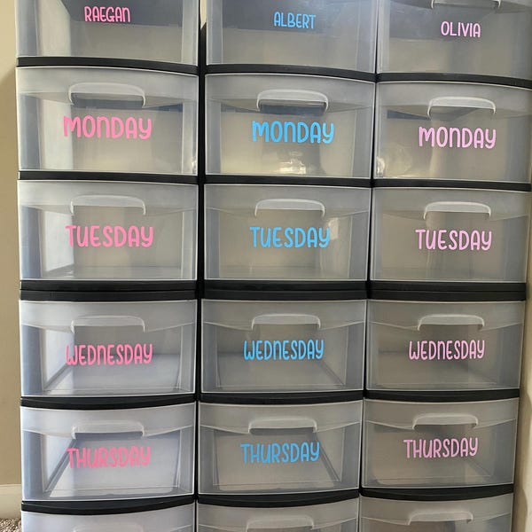 Days of the Week Decals, Days of the Week Stickers, Weekday Decals ...