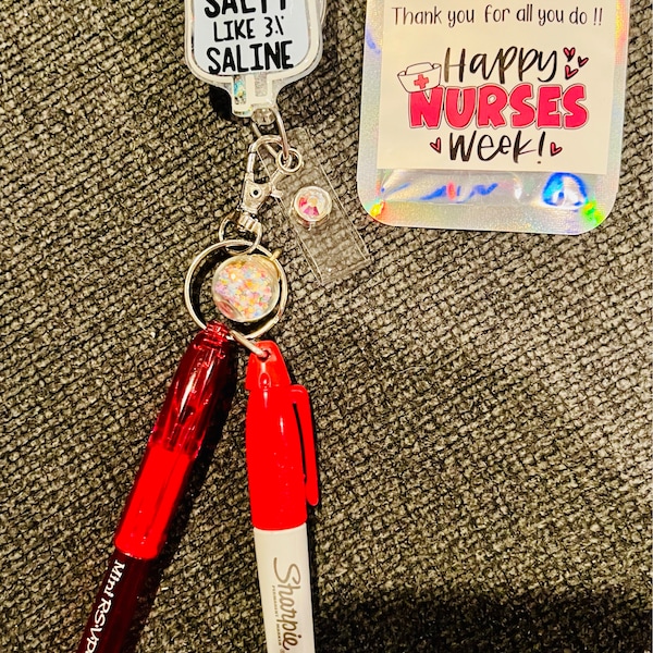 IV Bag Badge Reel: Nurse Humor, D5W, NS, GTT - Etsy