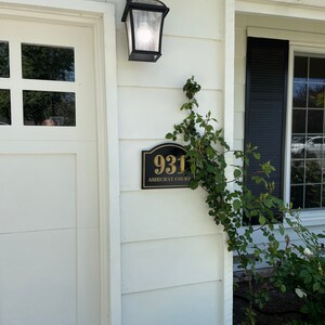 Stylish House Number Engraved Plaque, Family Name Sign, Housewarming ...