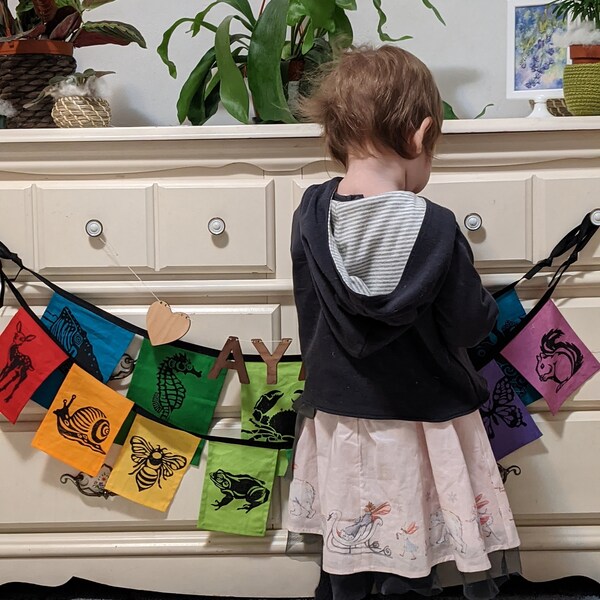 Hand Printed Rainbow Chicken Flags - Chicken Banner - Chicken Coop ...