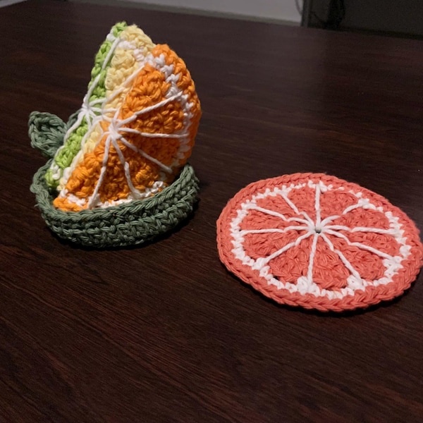 Apple Slices Coaster Set Crochet Pattern, PDF for Instant Download - Etsy