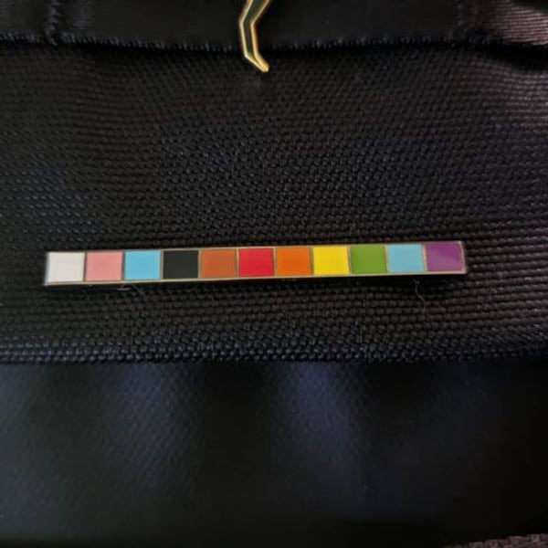 Progress Rainbow Baton Pin — Minimalist Pride Flag Accessory Gay ...