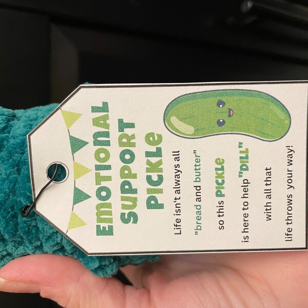 Adorable Emotional Support Pickle Crochet PATTERN With Gift Tags ...