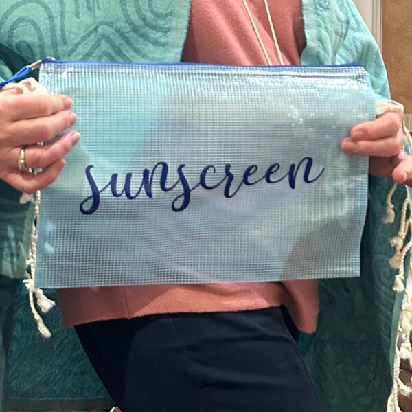 Sunscreen Storage Bag | Custom Water Resistant Zipper Bag Pouch | Wet ...