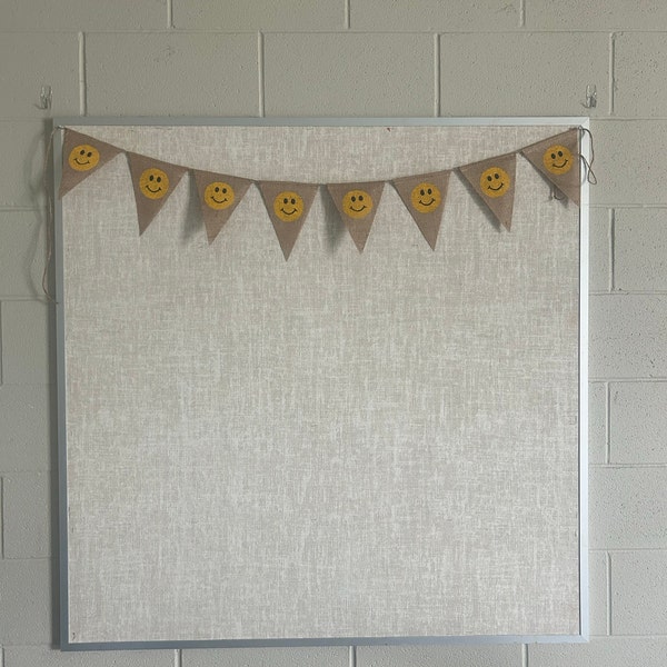 Smiley Face Burlap Banner, Happy Face Banner, Classroom Banner - Etsy