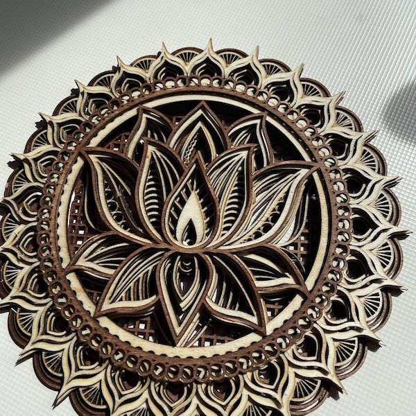 Multilayer Laser Cut DXF - MANDALA LOTUS - Mandala Svg Files for Cricut ...