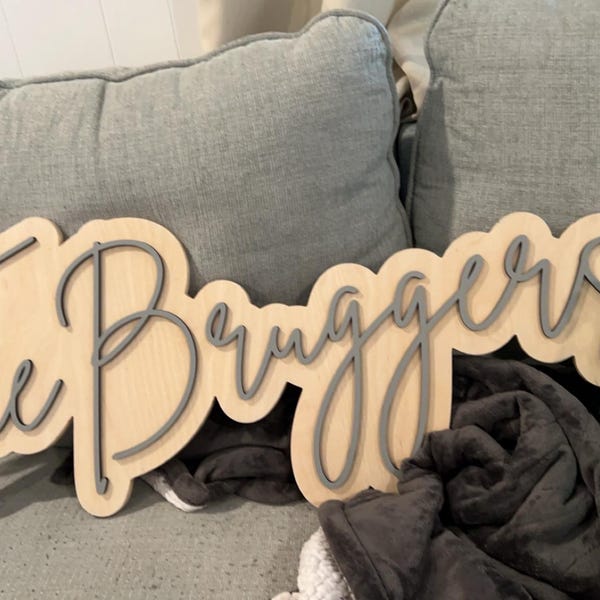 Large Last Name Sign, Cut Out Last Name Sign, Wedding Name Sign, Double ...