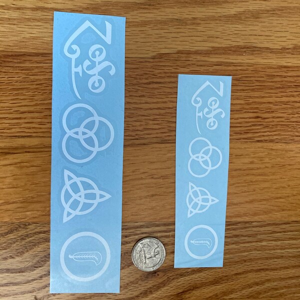 Zoso Symbols Car Decal, Led Zeppelin Zoso Symbols Car Decal, Zoso ...