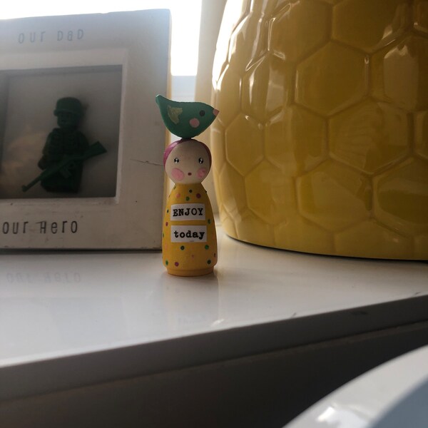 Be the Sunshine Gift, Sunflower Peg Doll, Motivational Desk Buddy, Cute ...