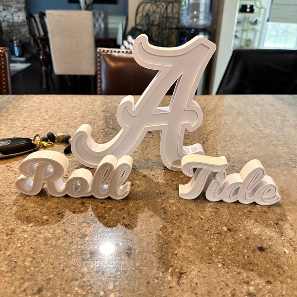 Alabama Roll Tide Block Letter Shelf Decor | University of Alabama | 3D ...