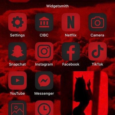 Red and Black App Icons, iPhone Theme Pack, Aesthetic Red App Icons ...