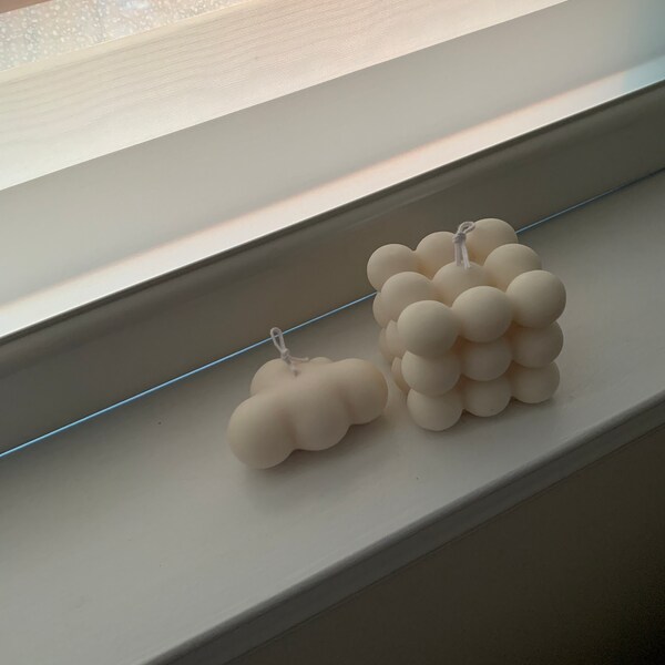 Adorable Smiley Face Candle, Veiled Lady Bust Candle, Cloud Candle ...