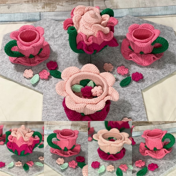 Floral Tea Set Crochet Pattern - Etsy