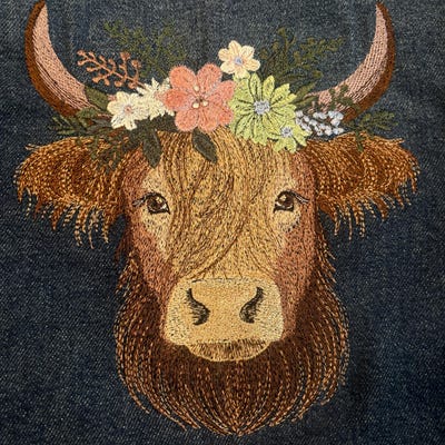 Highland Cow Embroidery Design, Farm Animal Machine Embroidery File, 3 ...