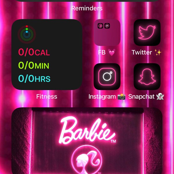 500+ Pink Neon Ios App Icon Pack | Shining Aesthetic Covers for iPhone ...