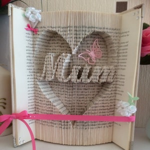 Mum in Heart - Mothers Day Book Folding Pattern With Cuts : Free ...