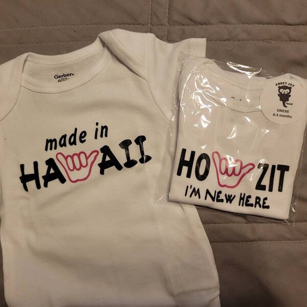 Bodysuit - Howzit I'm New Here - ONESIES® Brand - Hawaii Shaka Bodysuit ...