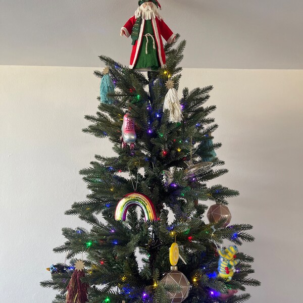 Father Christmas Tree Topper, Hand Felted Santa Claus Tree-top ...