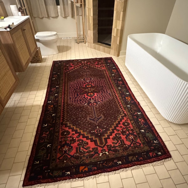 Excellent Vintage Rug 4x6 5' 7 X 3' 9 Hand-knotted Antique Collectible ...