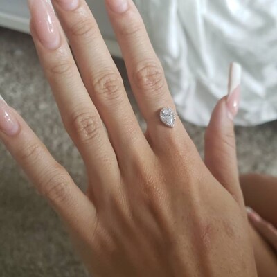 Sterling Silver Floating Ring Invisible Ring Unique Rings Pear Shaped ...