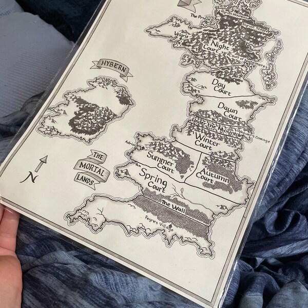 Print of Hand Drawn Prythian Map, ACOTAR, Hand Drawn Fantasy Map ...