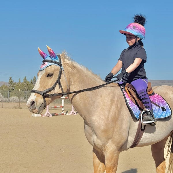 Equestrian Horse Riding Set Black Leopard Print Full Matchy Matchy for ...