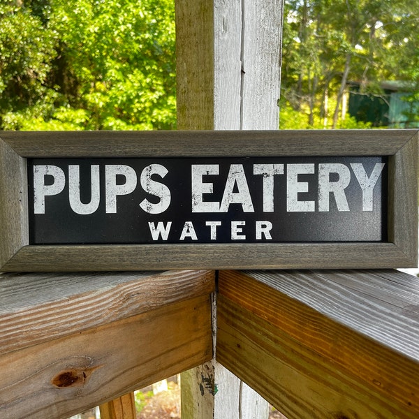 Rustic Pup's Eatery Metal Sign - Dog Food & Water Station Decor - Etsy
