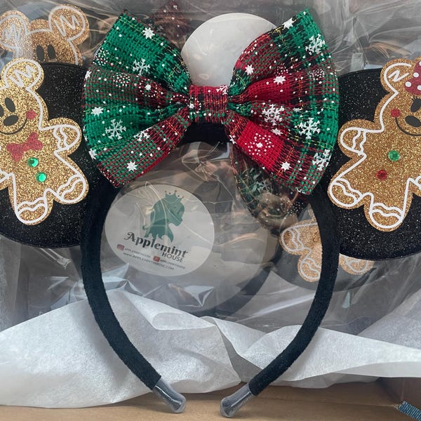 Christmas Gingerbread Mickey Ears, Christmas Minnie Ears, Mouse Ears ...