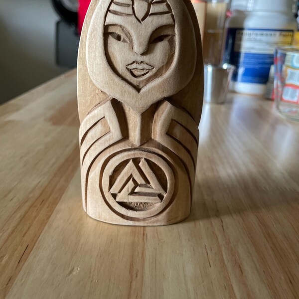 Freya Statuette Hand Made From Linden. Original Hand Carved Freya ...